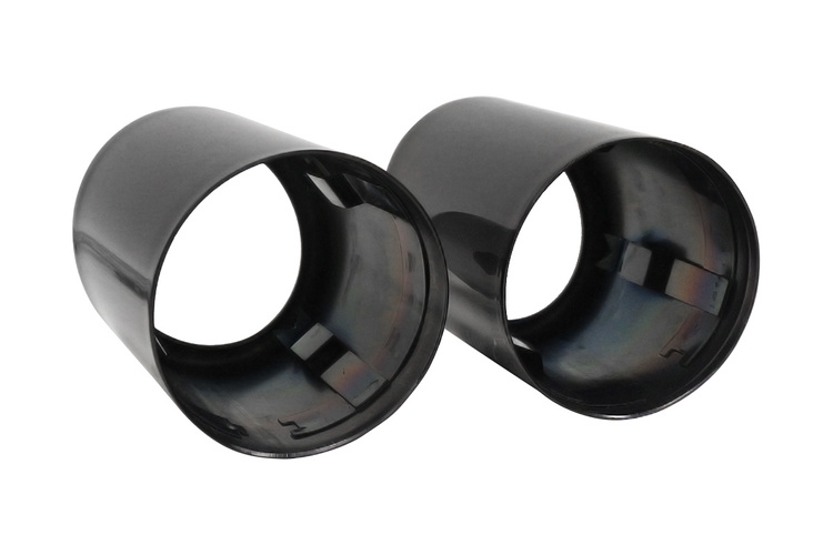 Double Exhaust Tip 74mm enter 71mm Black Chrome | Exhaust System \ End ...